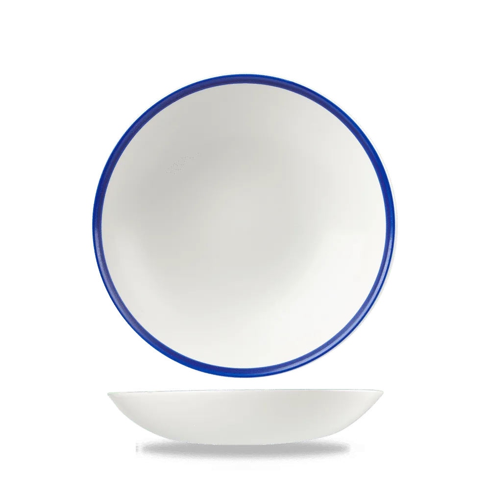 Bowl Coupe 15 Oz (443ml) 18x3 cm Ceramica Blanco Retro Blue — ProEpta
